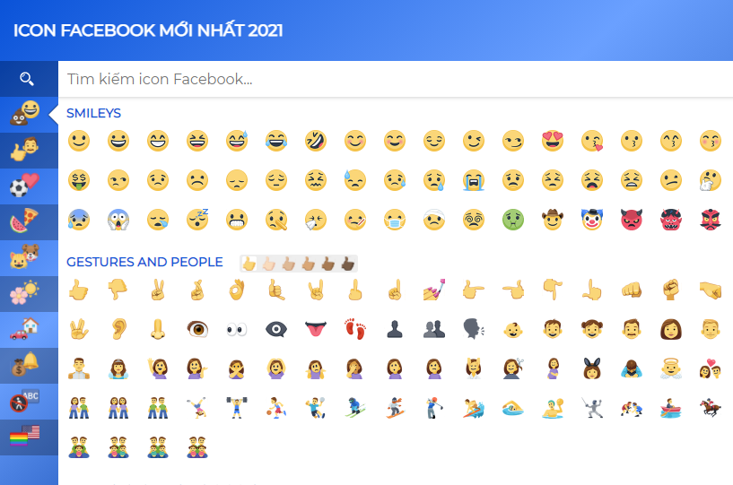 Full trọn bộ 1001 icon Facebook 2023, biểu tượng cảm xúc fb đẹp